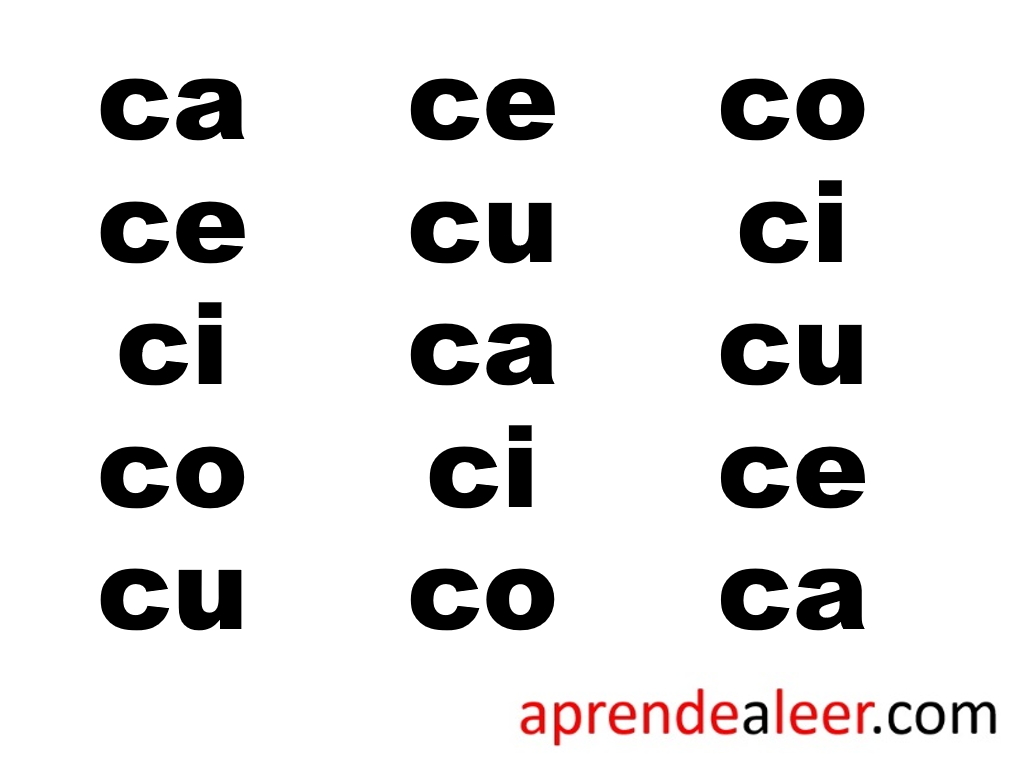 Sílabas | aprendealeer.com