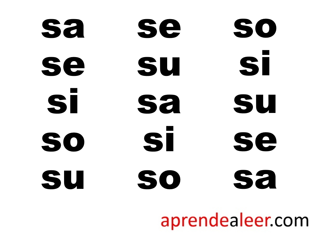 Sílabas | aprendealeer.com